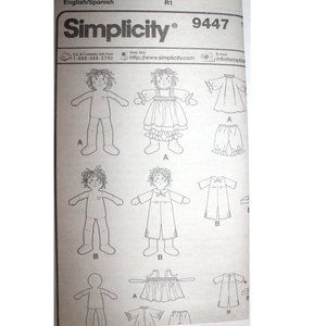 Simplicity | Other | Uncut Simplicity 9447 Sewing Pattern For Raggedy ...